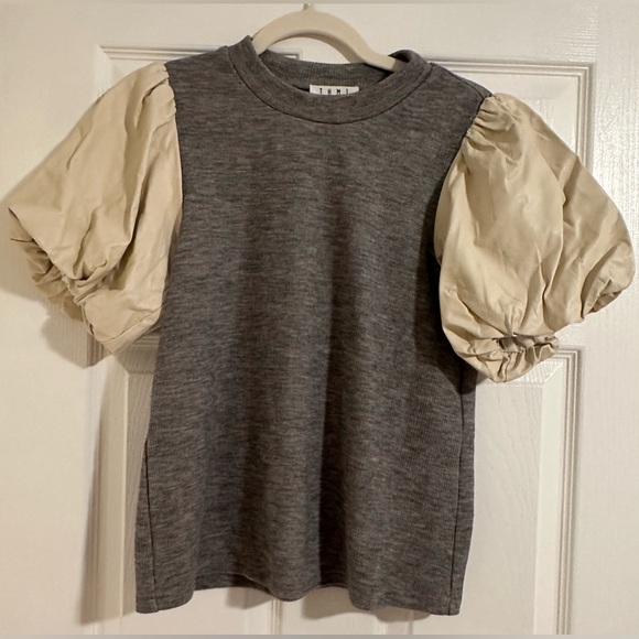 THML | Tops | Thml Leather Puff Sleeve Top | Poshmark